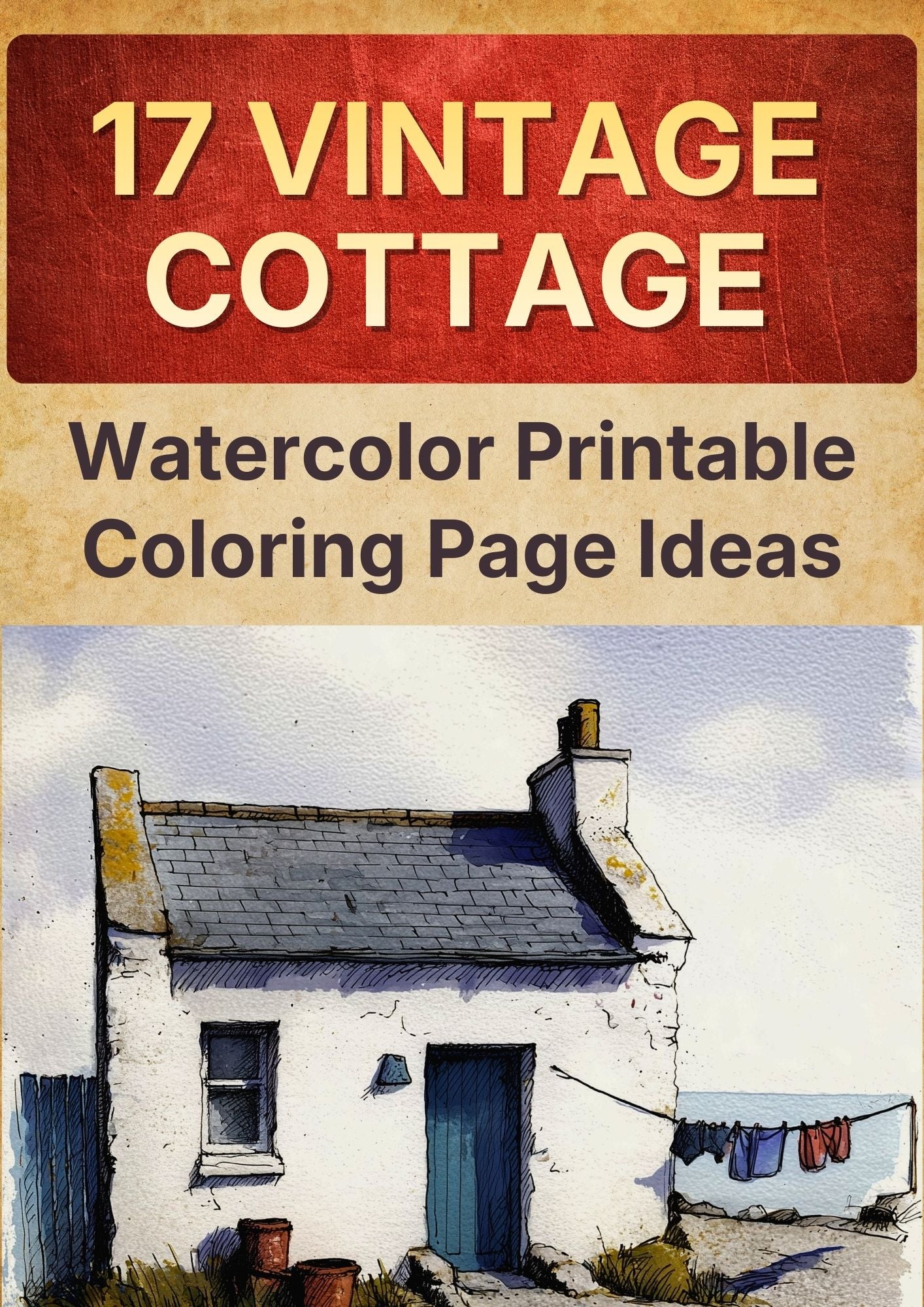 17 Vintage Cottage Printable Coloring Pages – Art By Me