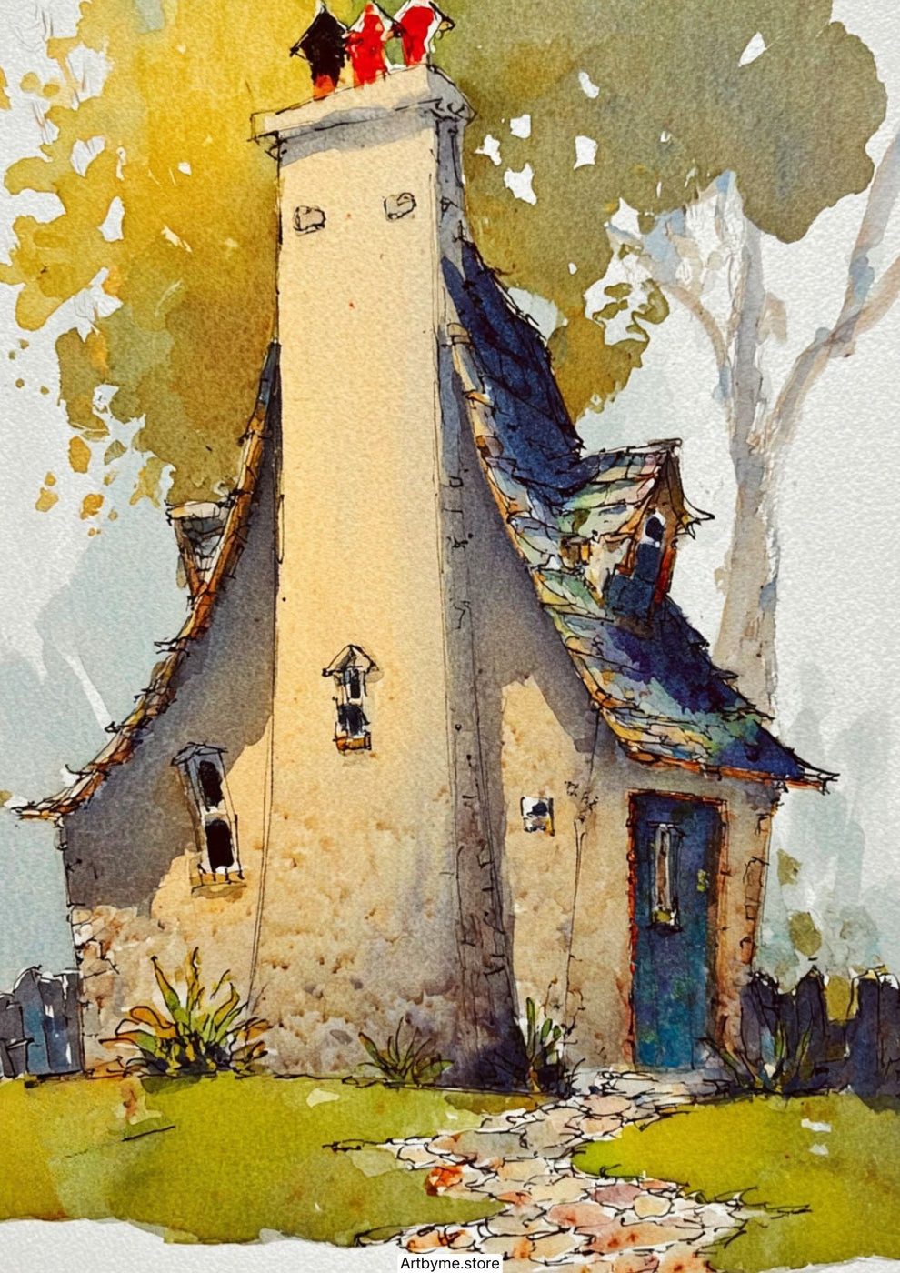 21 Whimsical House Watercolor Printable Coloring Pages – Art By Me